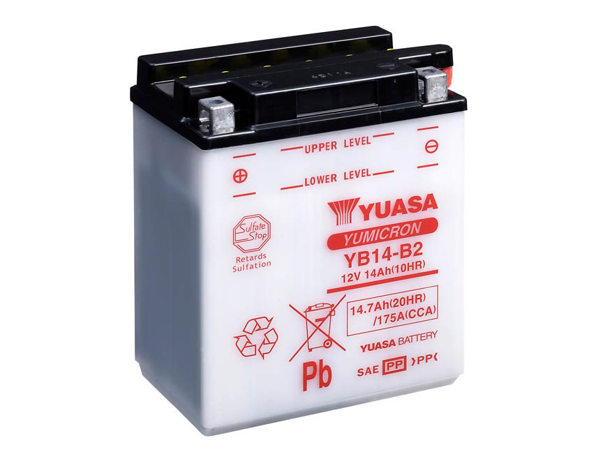 Yuasa Motorcycle Battery YB14-B2 12V 14Ah From County Battery