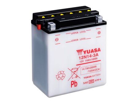 Yuasa Motorcycle Battery 12N14-3A 12V 14Ah (SOLD DRY - WITHOUT ACID ...